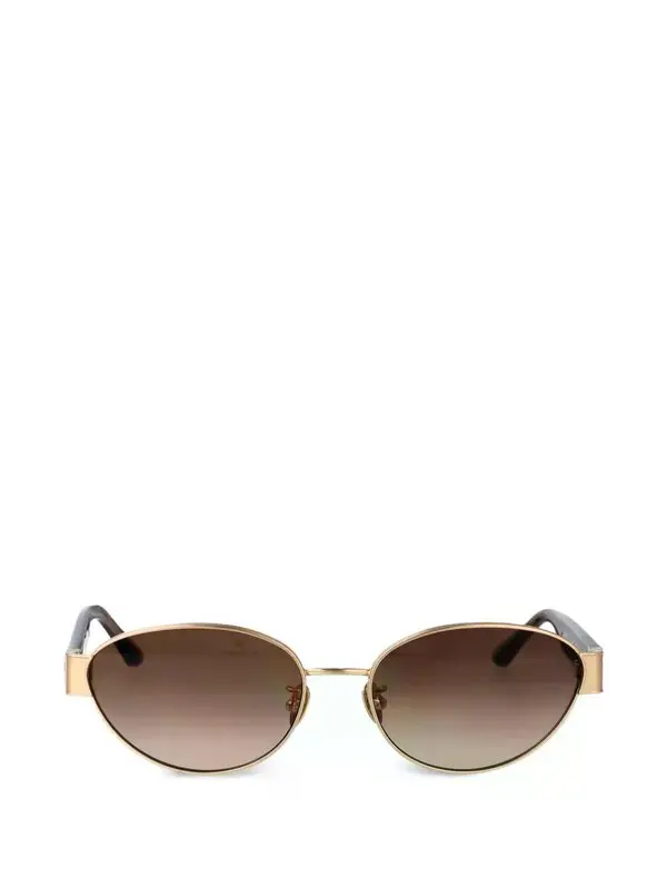Linda Farrow Sheri Oval-frame Sunglasses - Gold