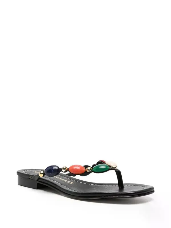 PEDRO MIRALLES Bead-embellished Thong Sandals
