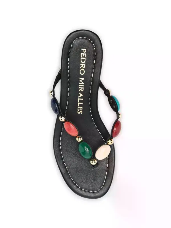 PEDRO MIRALLES Bead-embellished Thong Sandals