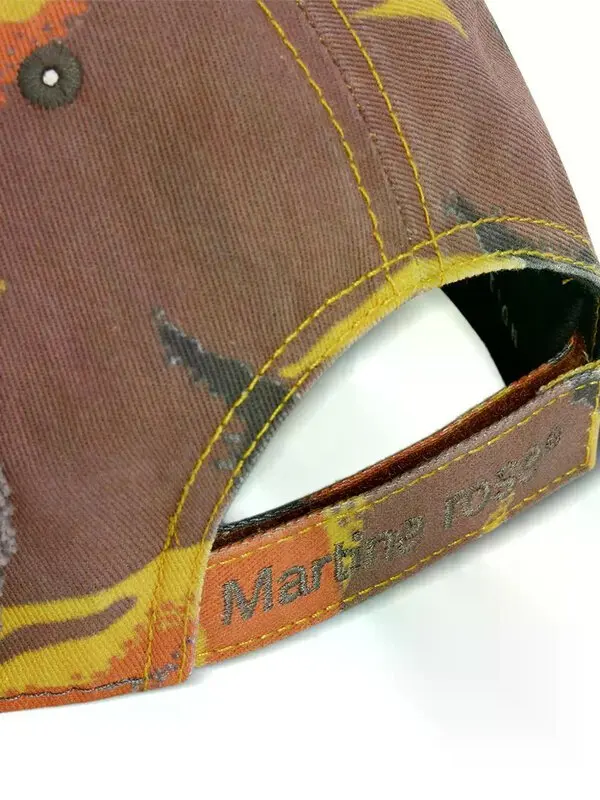 Martine Rose Camouflage Frayed Cap - Orange