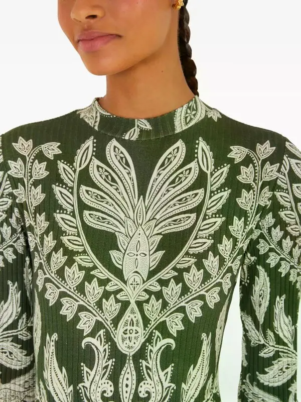 Farm Rio Long-sleeve Printed Bodysuit