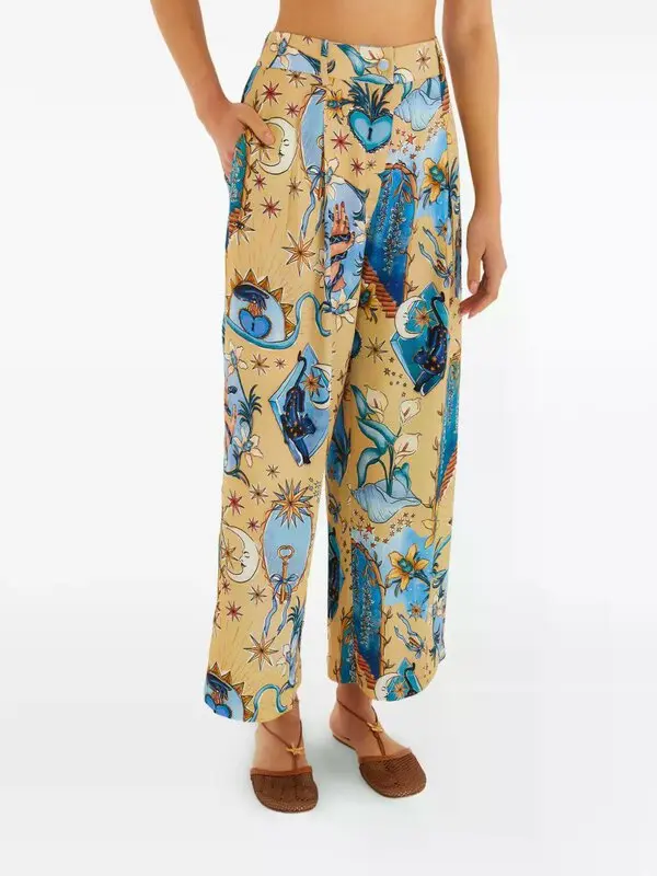 Farm Rio Sand Mystical Wide-leg Trousers