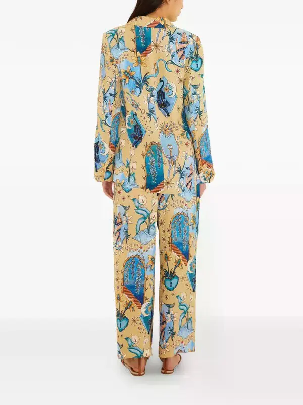 Farm Rio Sand Mystical Wide-leg Trousers