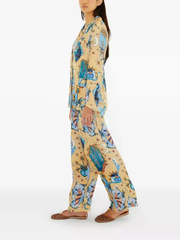 Farm Rio Sand Mystical Wide-leg Trousers
