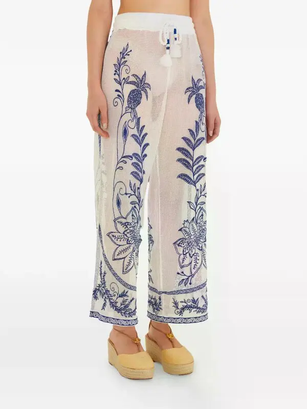 Farm Rio Embroidery Trousers - White