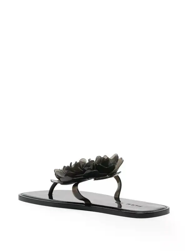 Farm Rio Flower Flat Sandals - Black