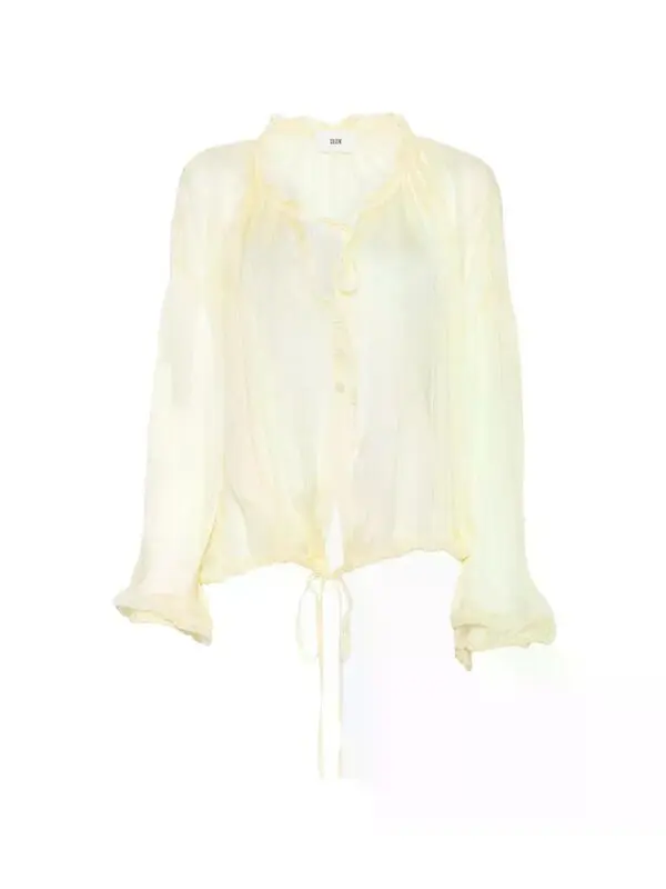 SOLOTRE Ruffled-trim Blouse - Yellow