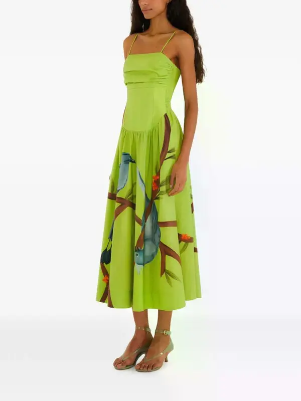 Farm Rio Printed Strap Dress - Green