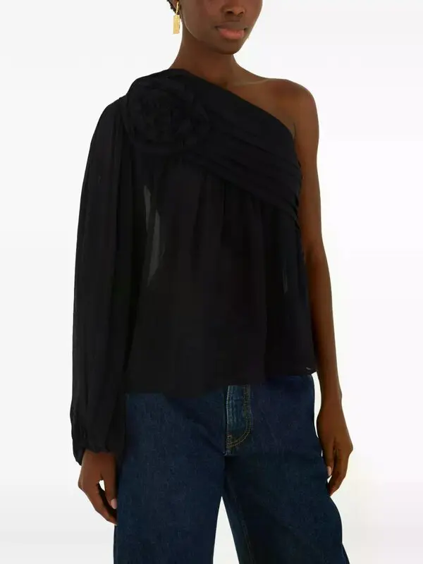 Farm Rio One-shoulder Top - Black