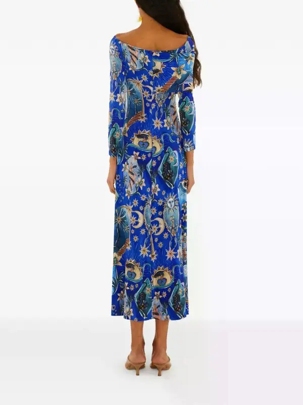 Farm Rio Twisted Print Midi Dress