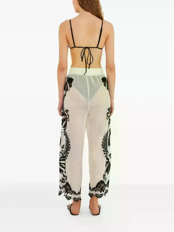 Farm Rio Floral Embroidered Drawstring Trousers