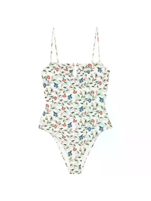 Farm Rio Floral Print One-piece Swimsuit - White