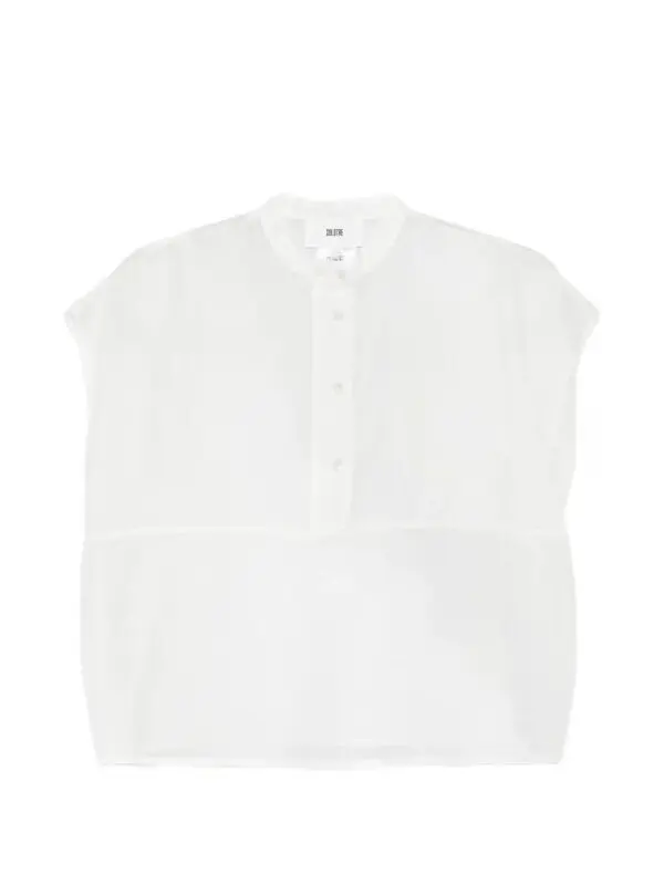 SOLOTRE Half-buttoned Blouse - White