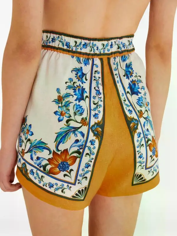 Farm Rio Floral-tile Shorts