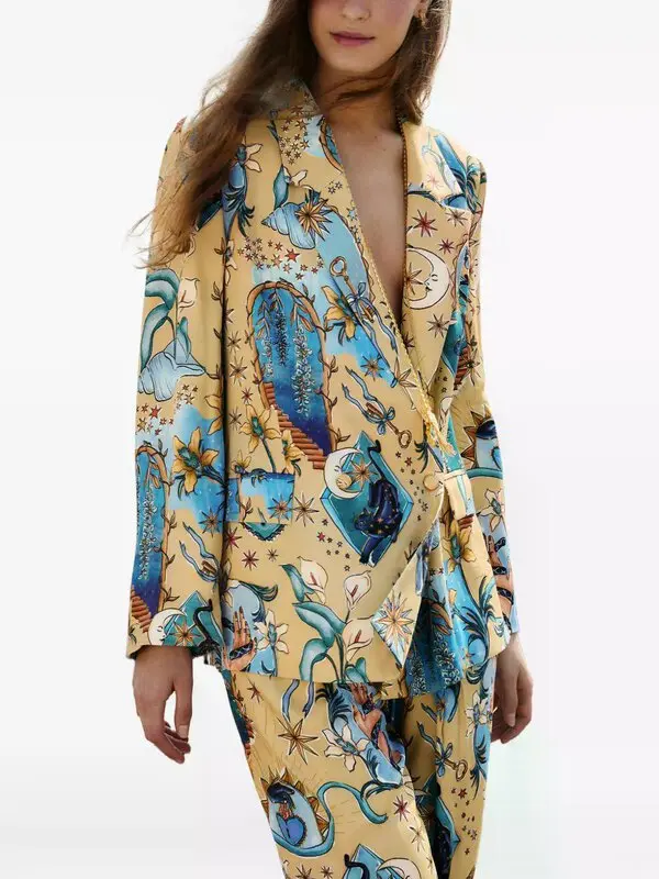 Farm Rio Printed Blazer - Neutrals