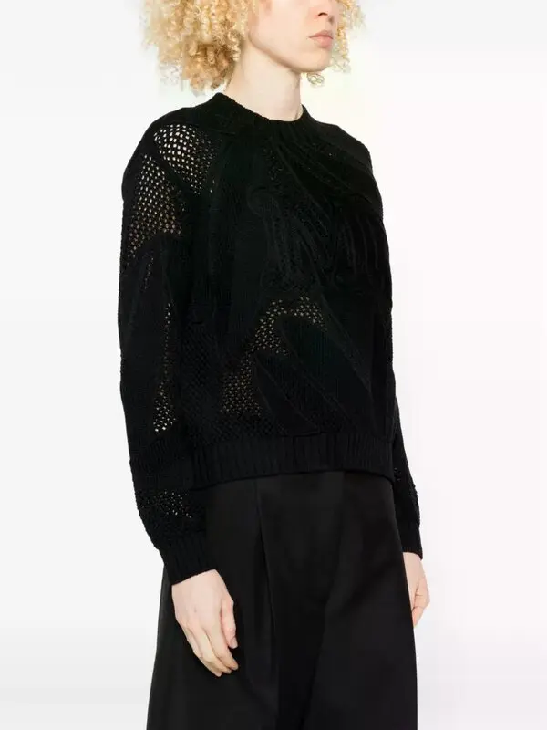 Max Mara Openwork Sweater - Black