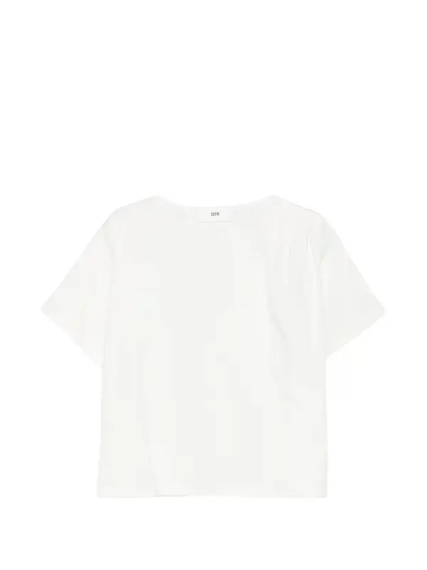 SOLOTRE Gathered Trim T-shirt - Neutrals