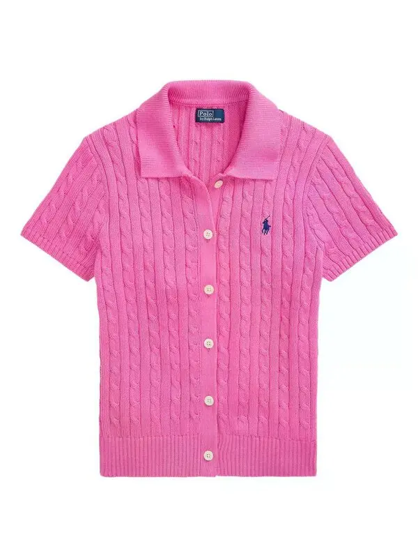 Polo Ralph Lauren Cable-knit Short-sleeve Top - Pink