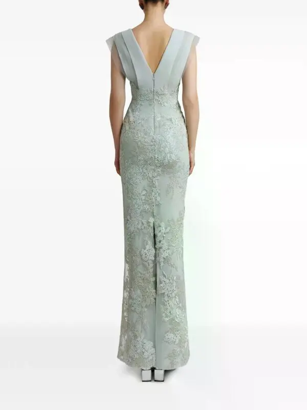 GEMY MAALOUF Embellished V-neck Maxi Dress
