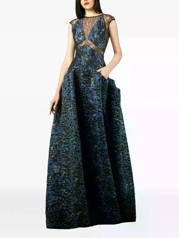GEMY MAALOUF Laced Maxi Dress - Blue