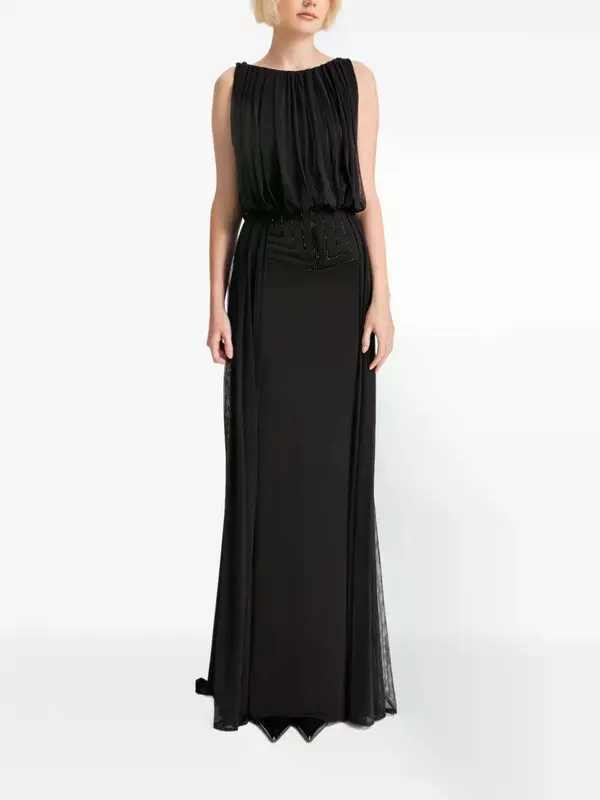 GEMY MAALOUF Draped Maxi Dress - Black