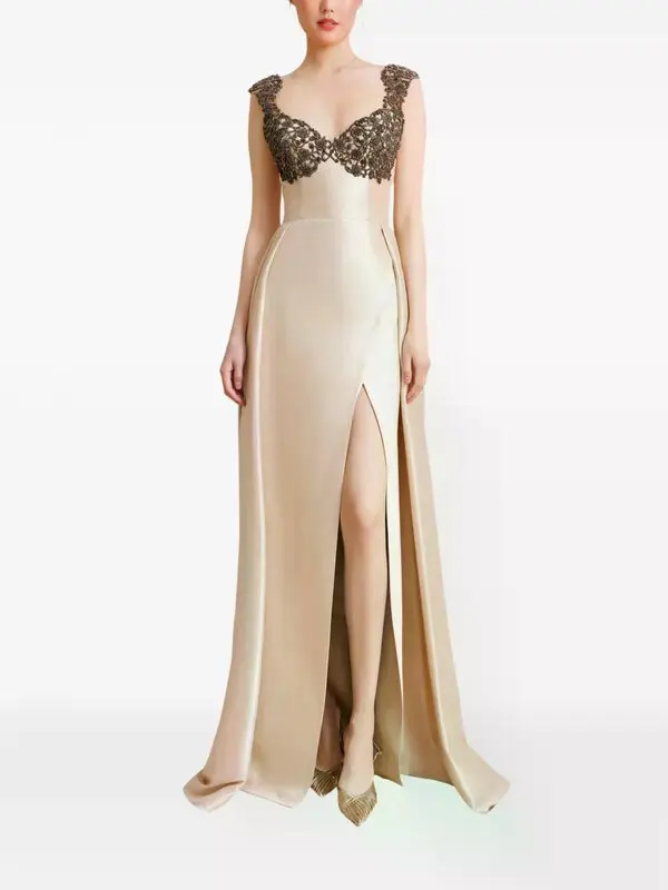 GEMY MAALOUF Sweetheart-neck Maxi Dress - Neutrals