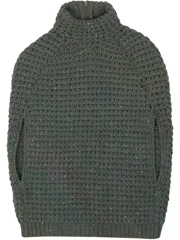 Brunello Cucinelli Sequin-embellished Cocoon Sweater - Green