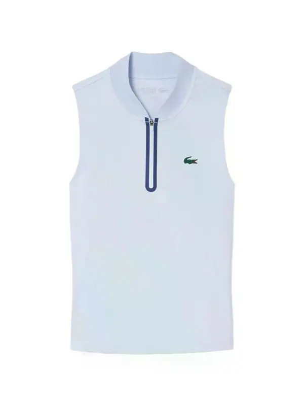 Lacoste Sleeveless Zip Sports Top - Blue