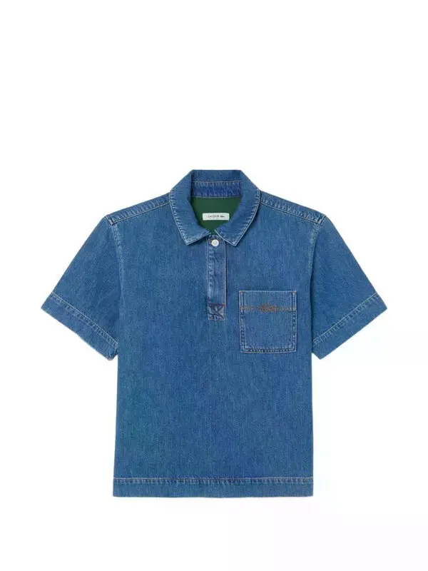 Lacoste Oversized Denim Polo - Blue