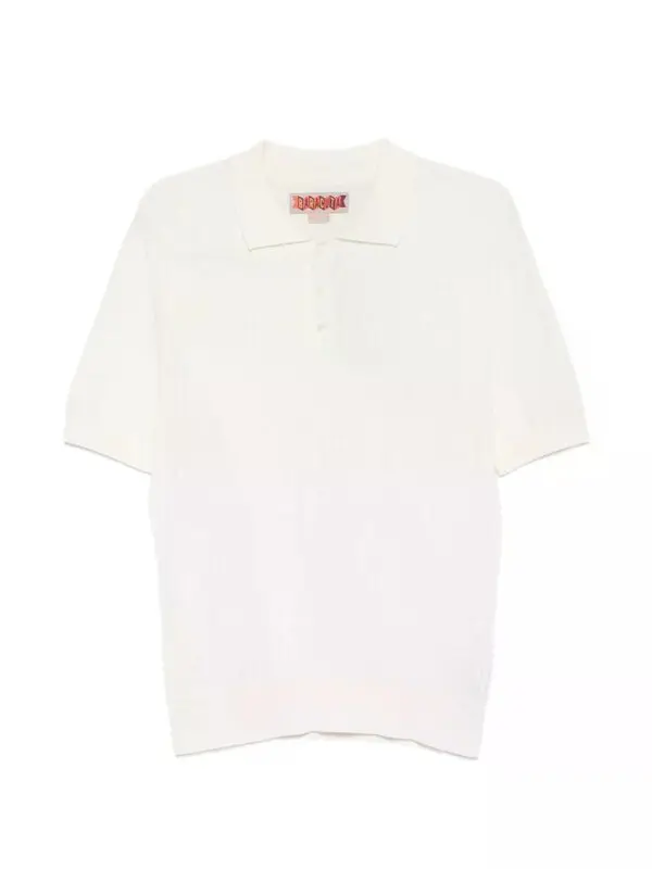 BARACUTA Ribbed Polo Shirt - Neutrals