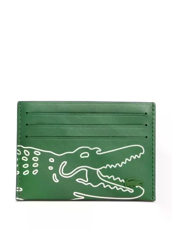 Lacoste Alligator-print Card Holder - Green
