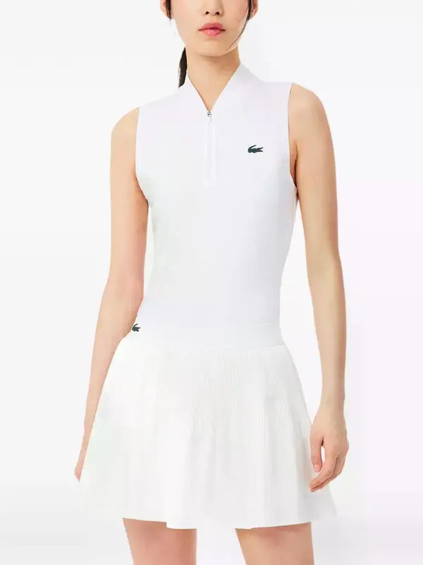 Lacoste Sports Sleeveless Zip Top - White