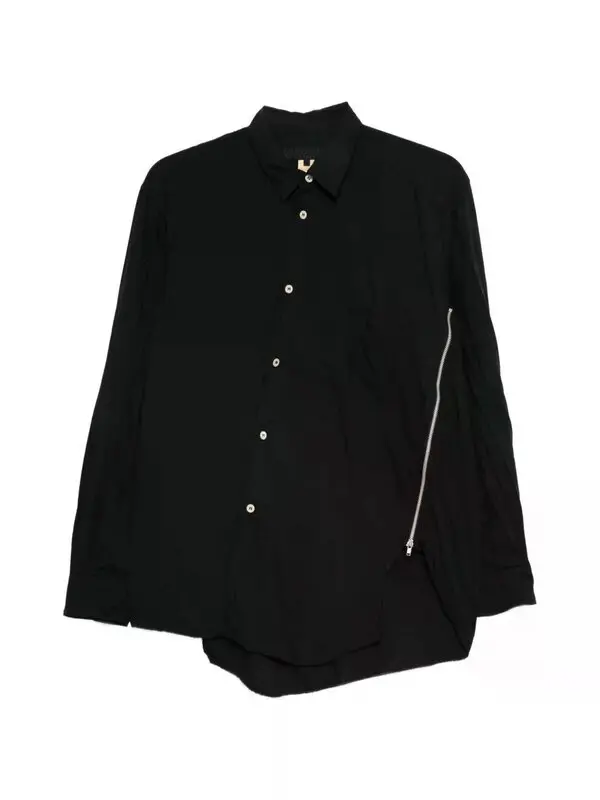 Comme Des Garçons Zip-detail Shirt - Black