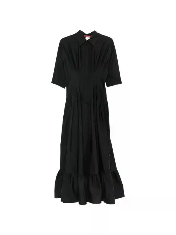 Max Mara Cotton Short-sleeve Maxi Dress - Black
