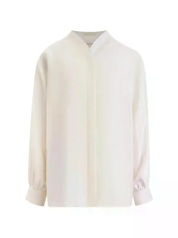 12 STOREEZ Alice Silk Blouse - Neutrals