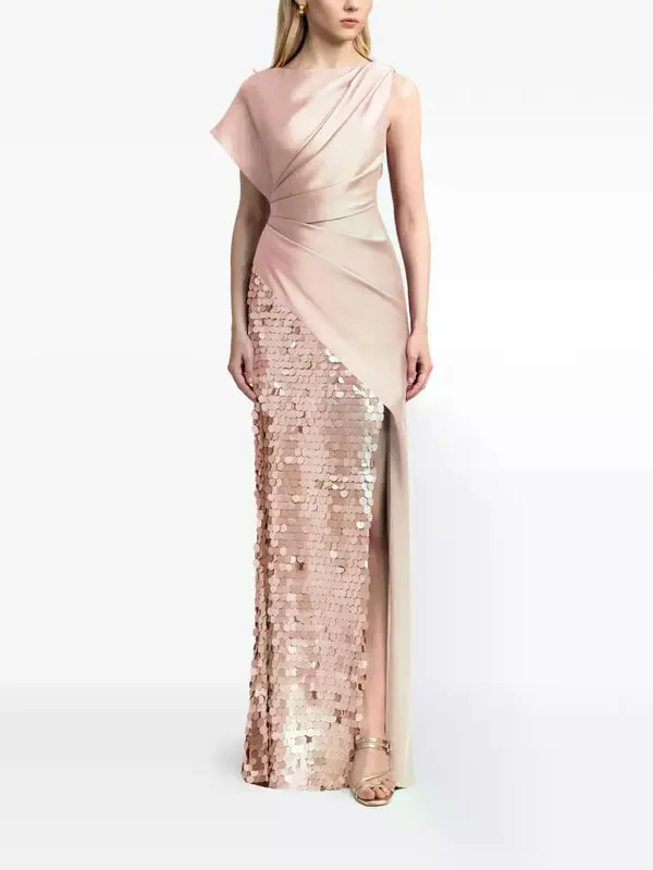 GEMY MAALOUF Sequin-embellished Asymmetrical Maxi Dress - Pink