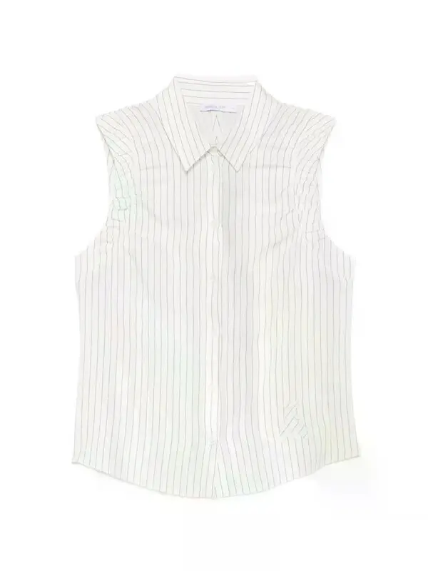 Patrizia Pepe Striped Sleeveles Shirt - White