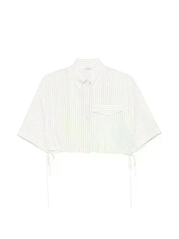 Patrizia Pepe Striped Cropped Top - White