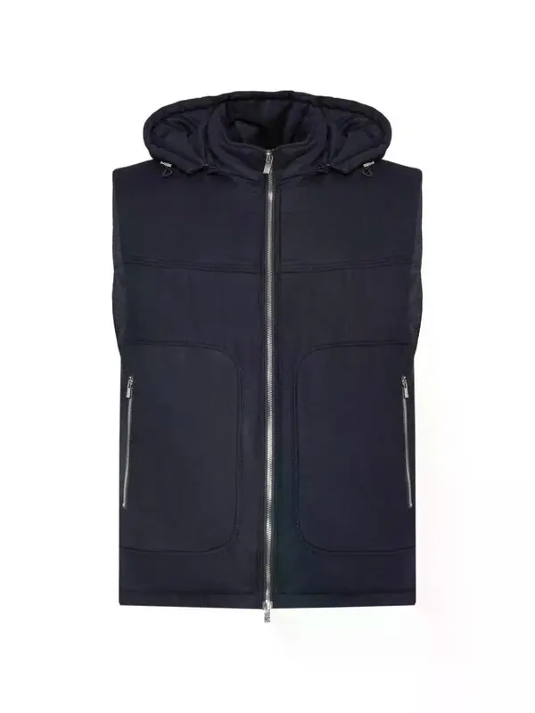 TOMBOLINI Hooded Zip-fastening Gilet - Blue