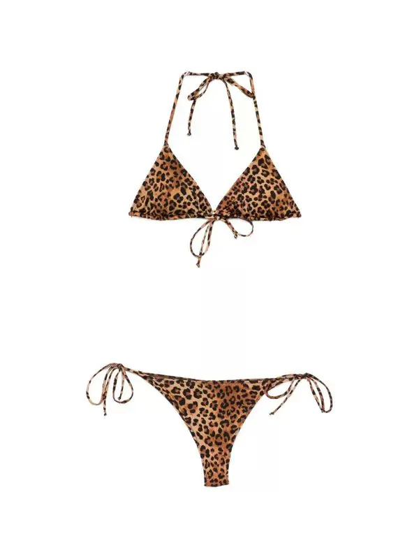 MC2 SAINT BARTH Leah Marielle Leopard-print Bikini - Neutrals