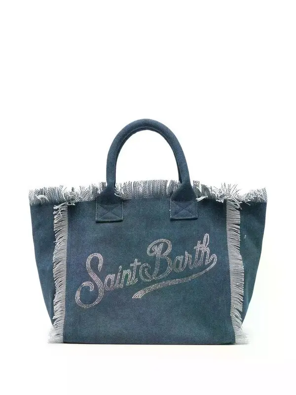 MC2 SAINT BARTH Vanity Frayed-trim Tote Bag - Blue