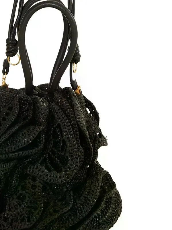 Farm Rio Raffia Flower Tote Bag