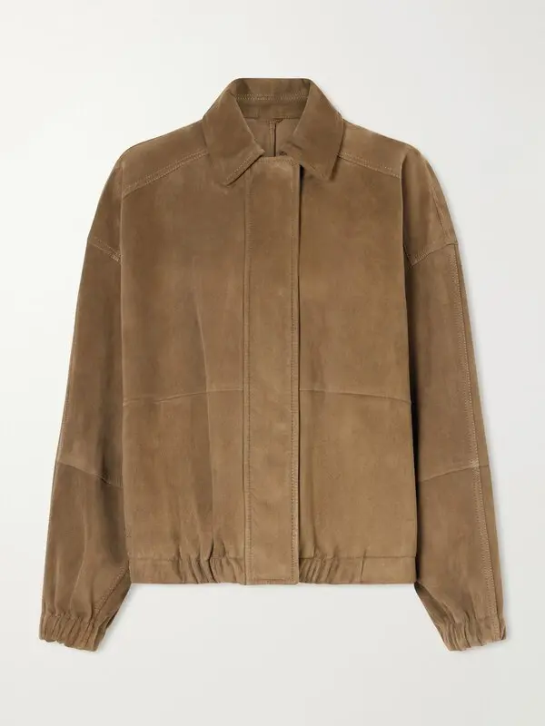 Brunello Cucinelli Paneled Suede Bomber Jacket - Brown