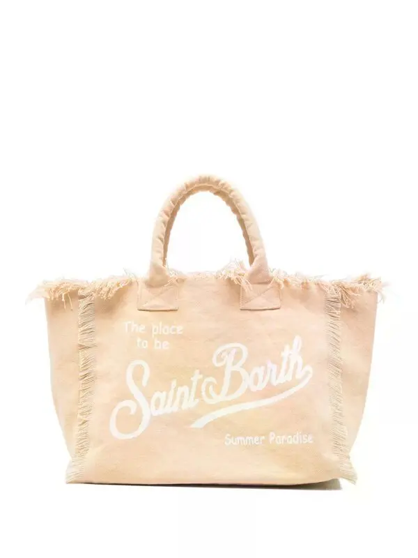 MC2 SAINT BARTH Vanity Frayed-edge Tote Bag - Neutrals