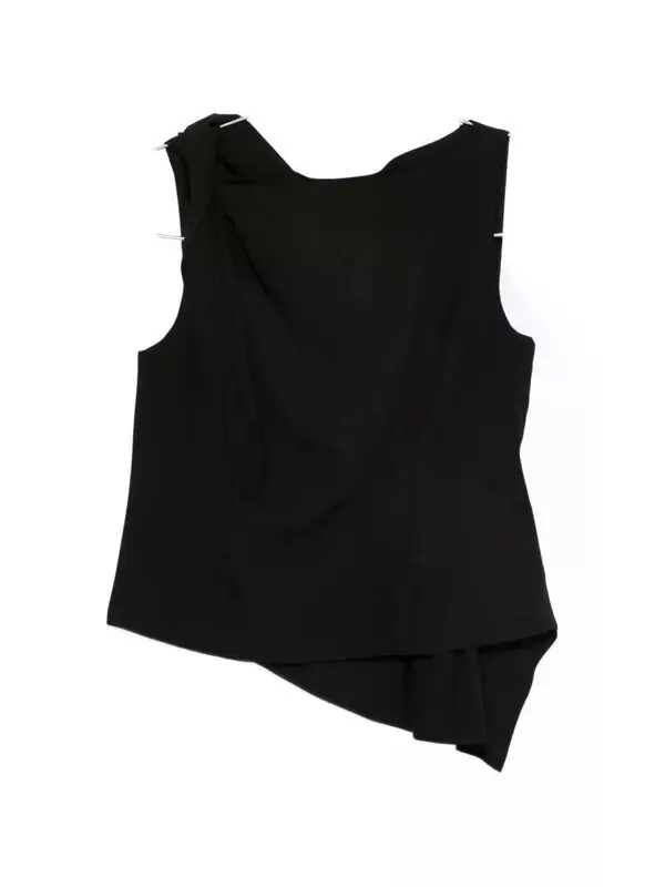 RÓHE Asymmetric Draped Top - Black