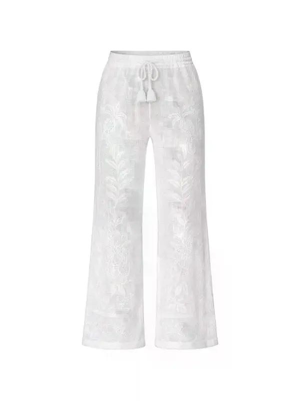 Farm Rio Floral Trousers - White