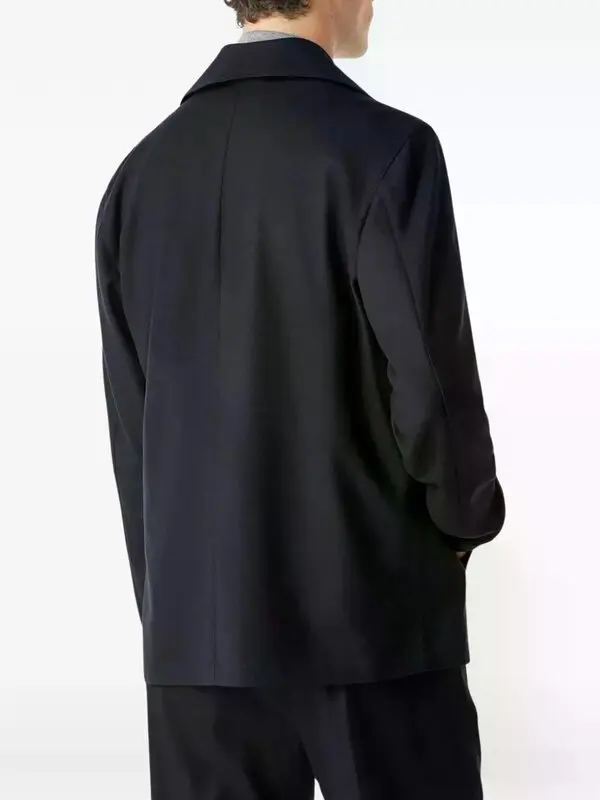 Corneliani Virgin Wool Button Overshirt - Blue
