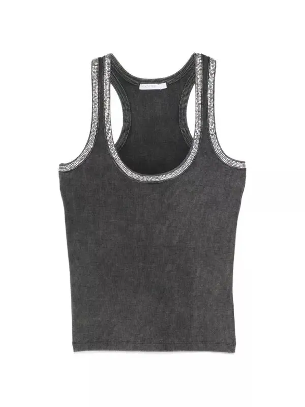 Patrizia Pepe Embellished Vest Top - Grey