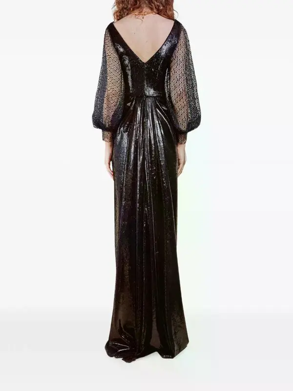 GEMY MAALOUF Laced V-neck Maxi Dress