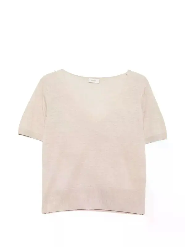Agnona V-neck T-shirt - Neutrals